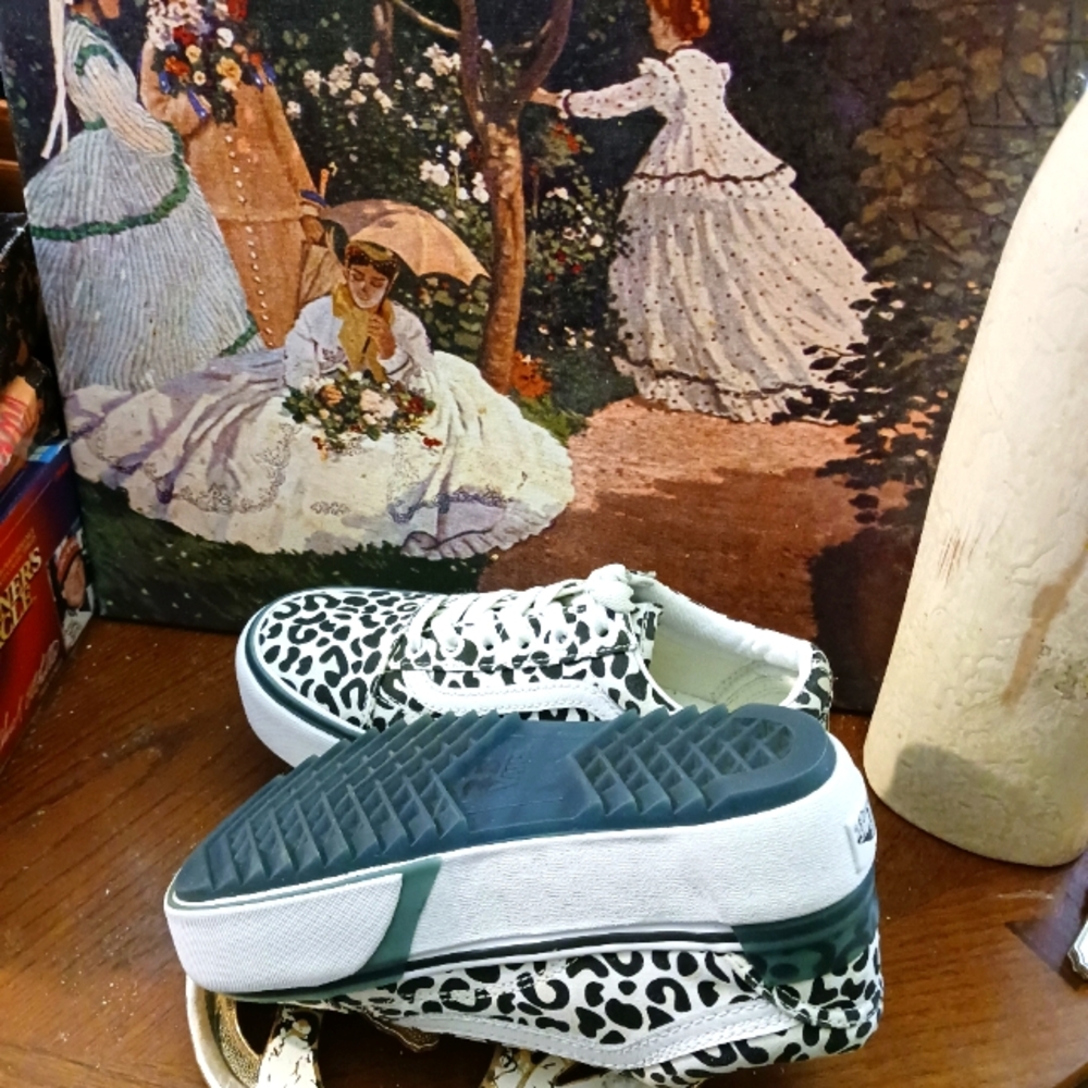 Vans Stacked Platform Blue,Cheetah,Unisex,Trendy Slip… - Gem